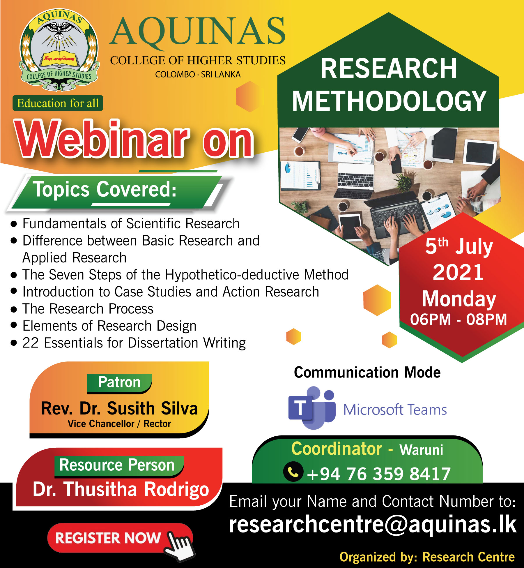 Aquinas College of Higher Studies | Seminars & Webinars